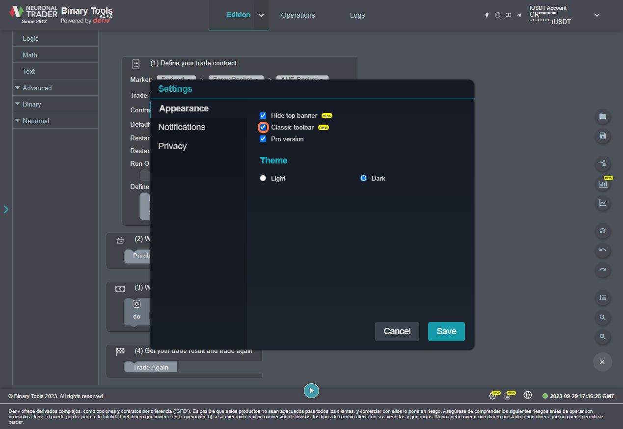 Binarytools "All in one" version: Classic Toolbar - Neuronal Trader